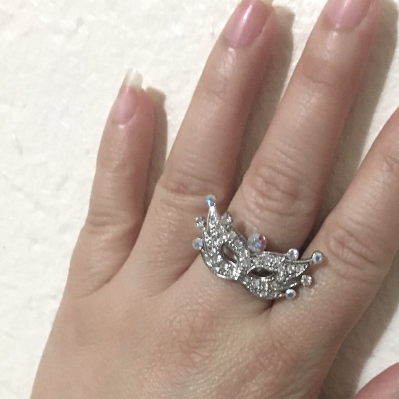 Jewelry | Masquerade Rhinestone Mask Ring | Poshmark